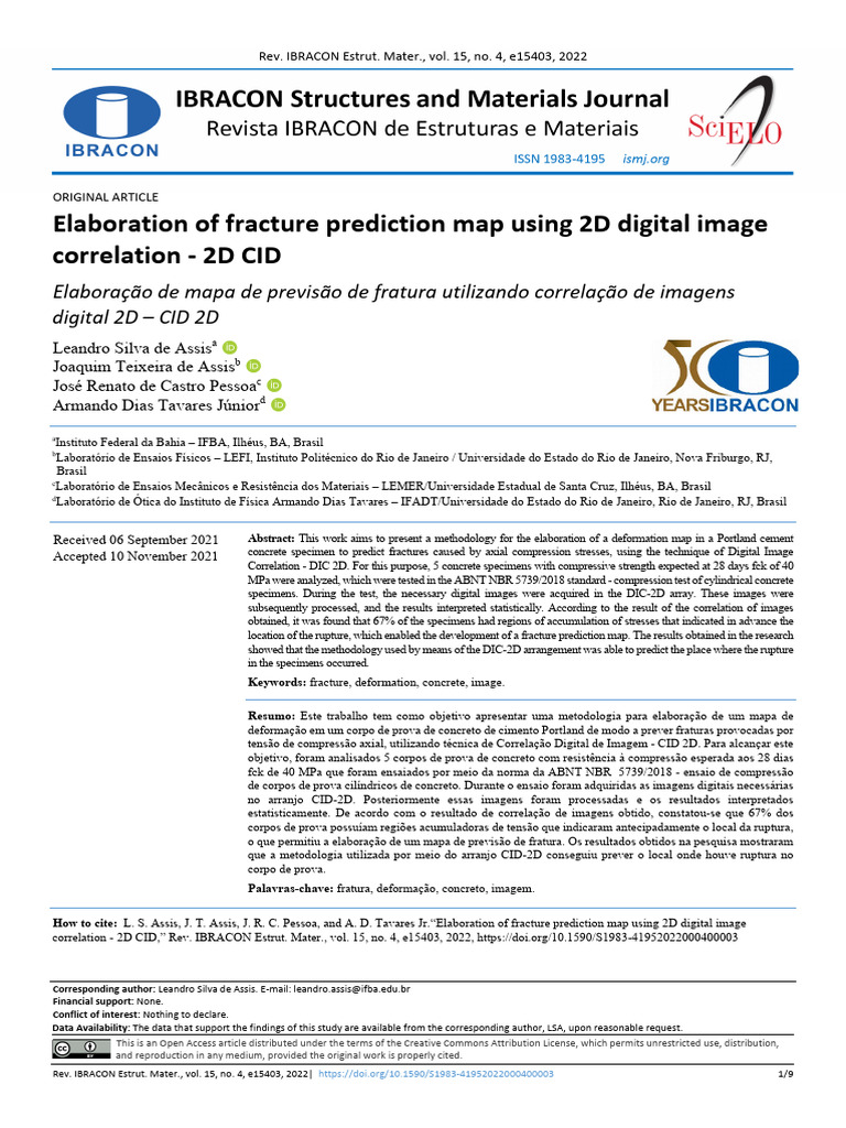Elaboration of fracture prediction map using 2D digital image correlation - 2D CID | PDF ...