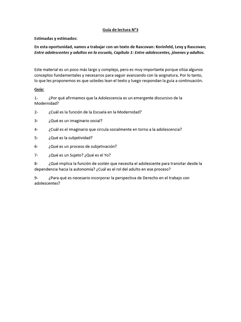 Guia de Lectura N°2 | PDF