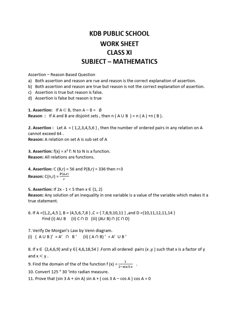 Work Sheet Class Xi 25 - 26 ........... KDB | PDF | Chess Theory | Chess