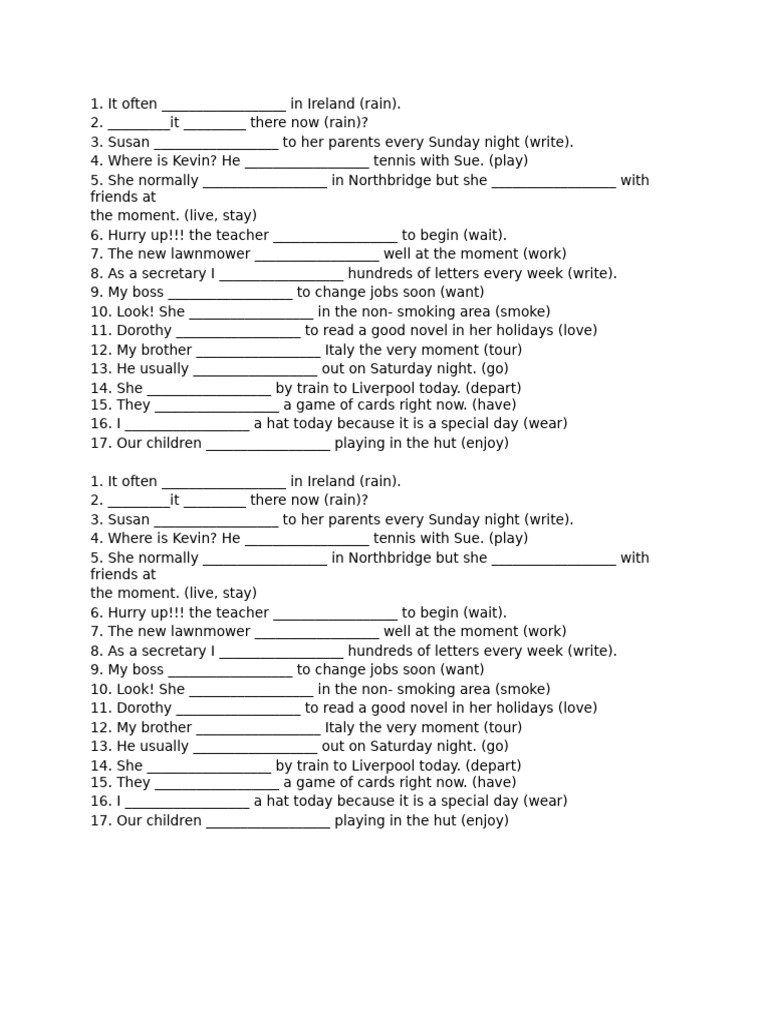 Present Simple Present Cont | PDF