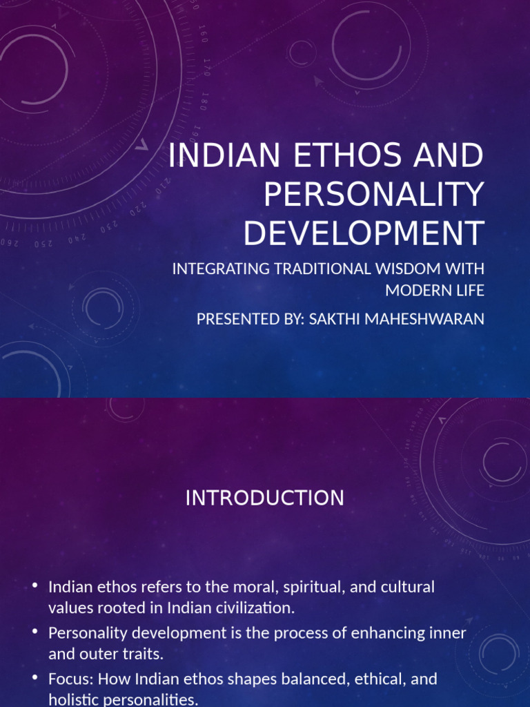 Indian Ethos and Personality Development Sakthi Maheshwaran | PDF ...