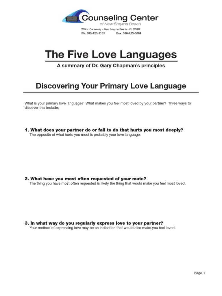 Five Love Languages | PDF | Forgiveness | Intimate Relationships