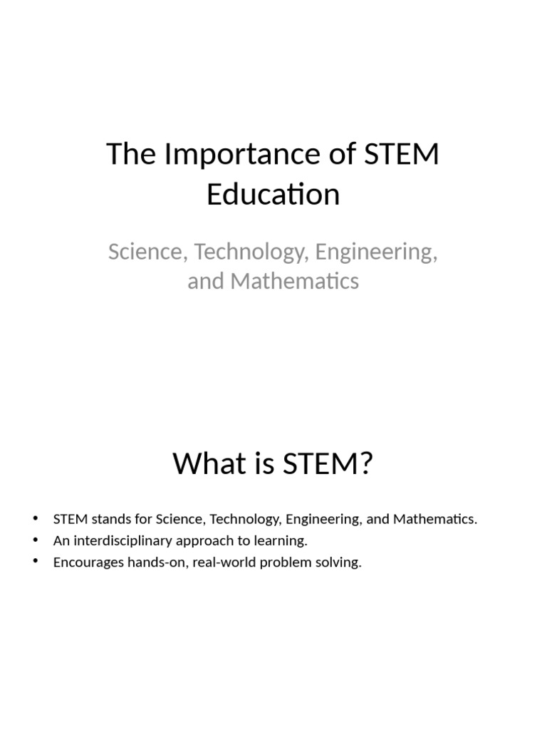 The Importance of STEM Education | PDF