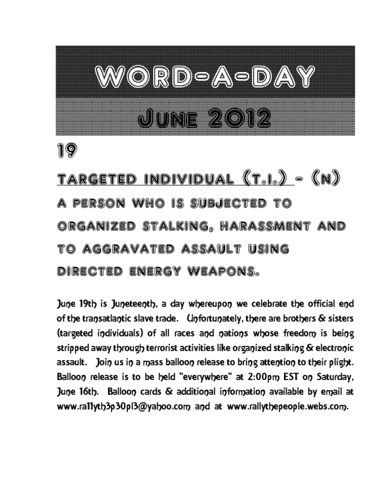 Word-A-Day Flyer for Targeted Individual