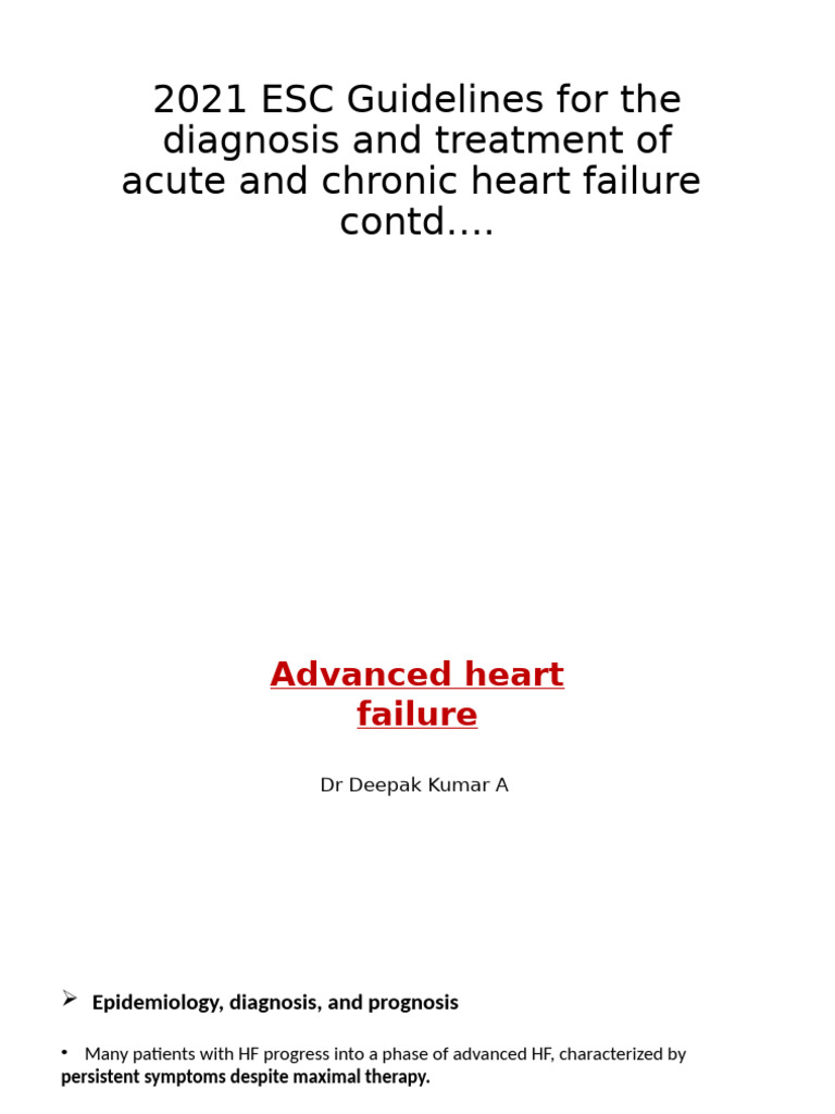 Advanced Heart Failure Management Guidelines | PDF | Heart Failure ...
