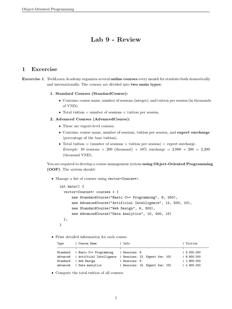 Lab 09 | PDF | Object Oriented Programming | User (Computing)