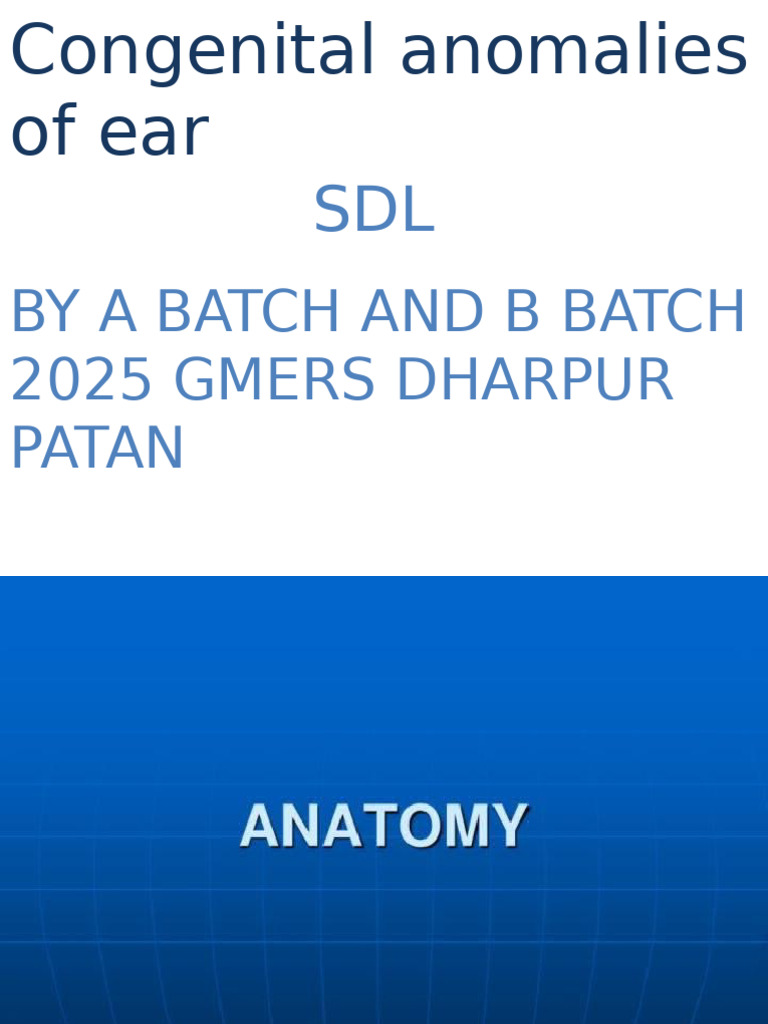 Congenital Anomalies of Ear - 4 | PDF