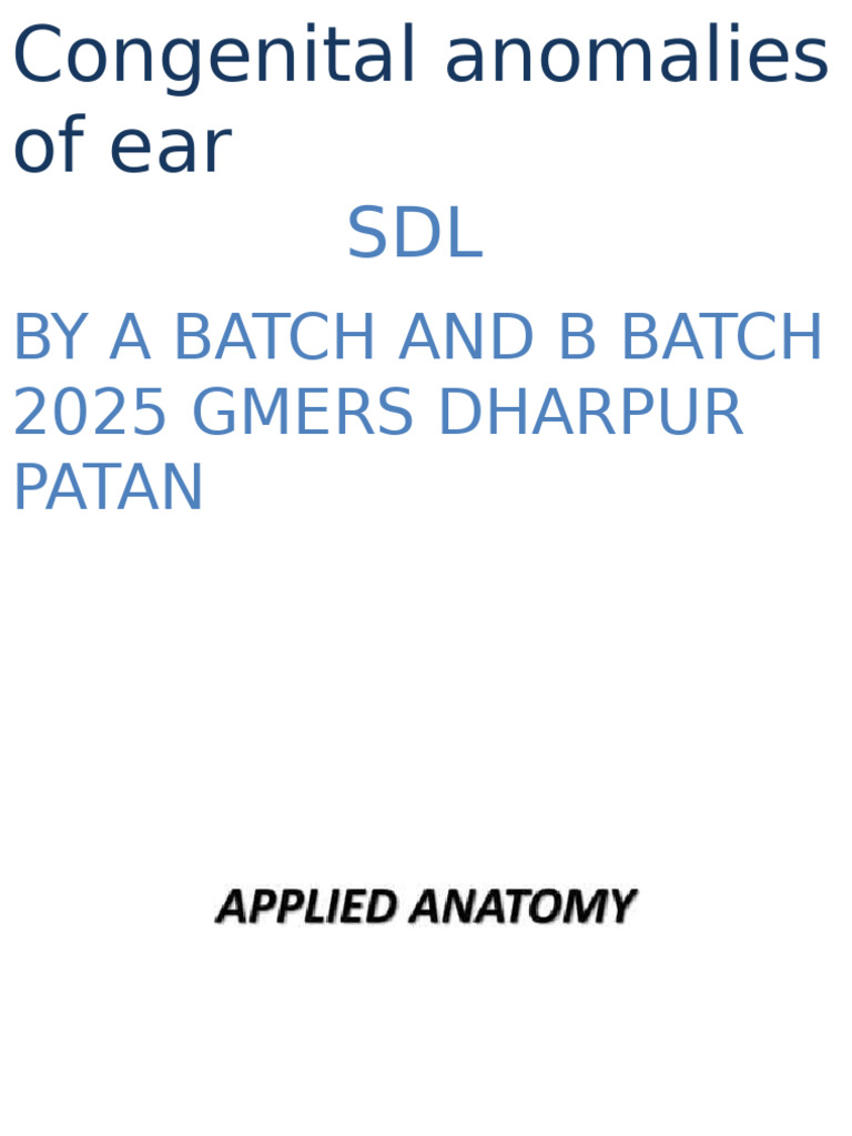 Cong Ear Anomalies 2 | PDF