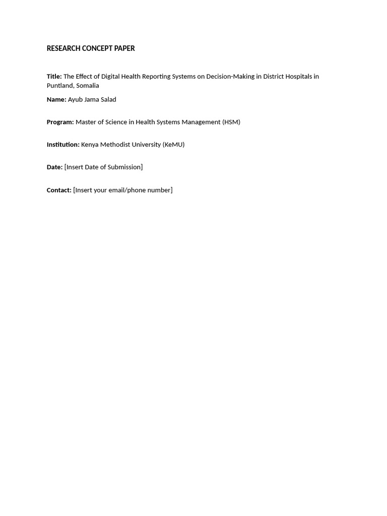 Research Concept Paper | PDF | Methodology | Qualitative Research
