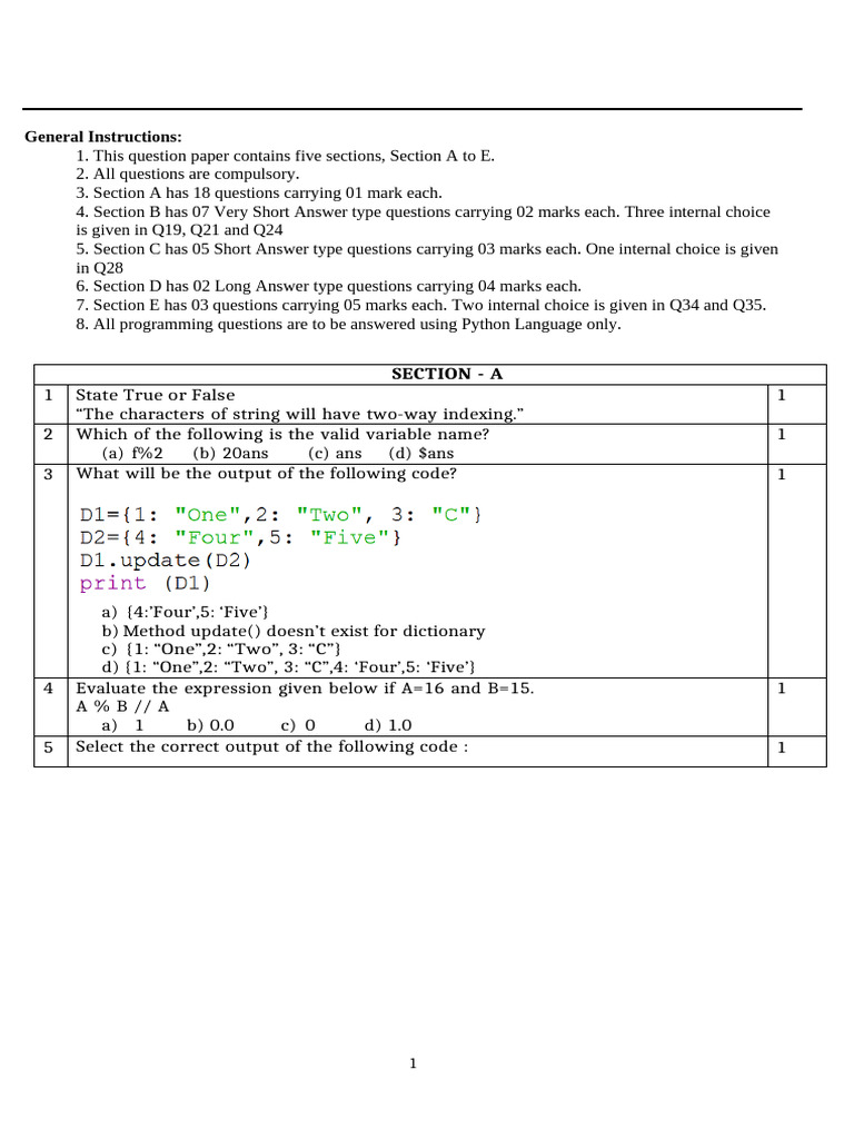 Sample Paper | PDF | Computer Network | Sql