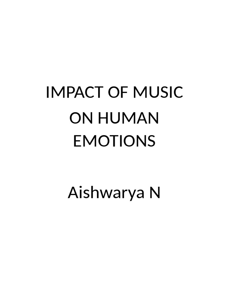 Impact of Music | PDF | Emotions | Well Being