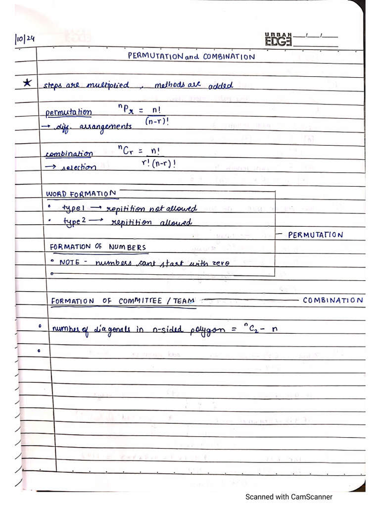 Permutation and Combination_notes | PDF