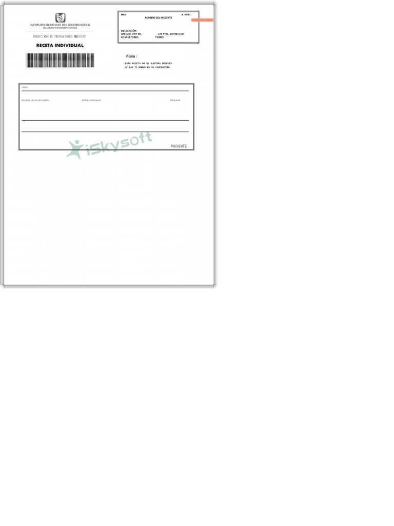 Microsoft Word - Receta-IMSS Editable - TOAZ - Info | PDF