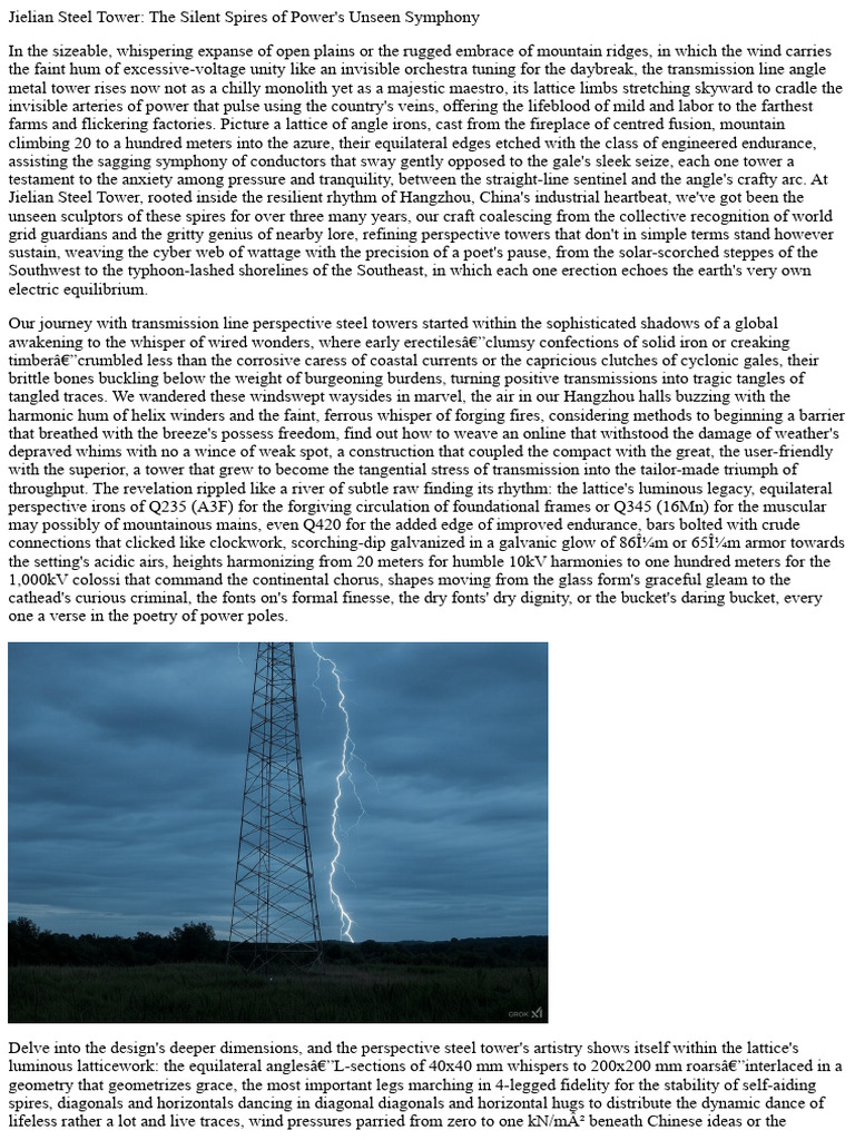 Electrical Grid Steel Lattice Structure 147134 | PDF