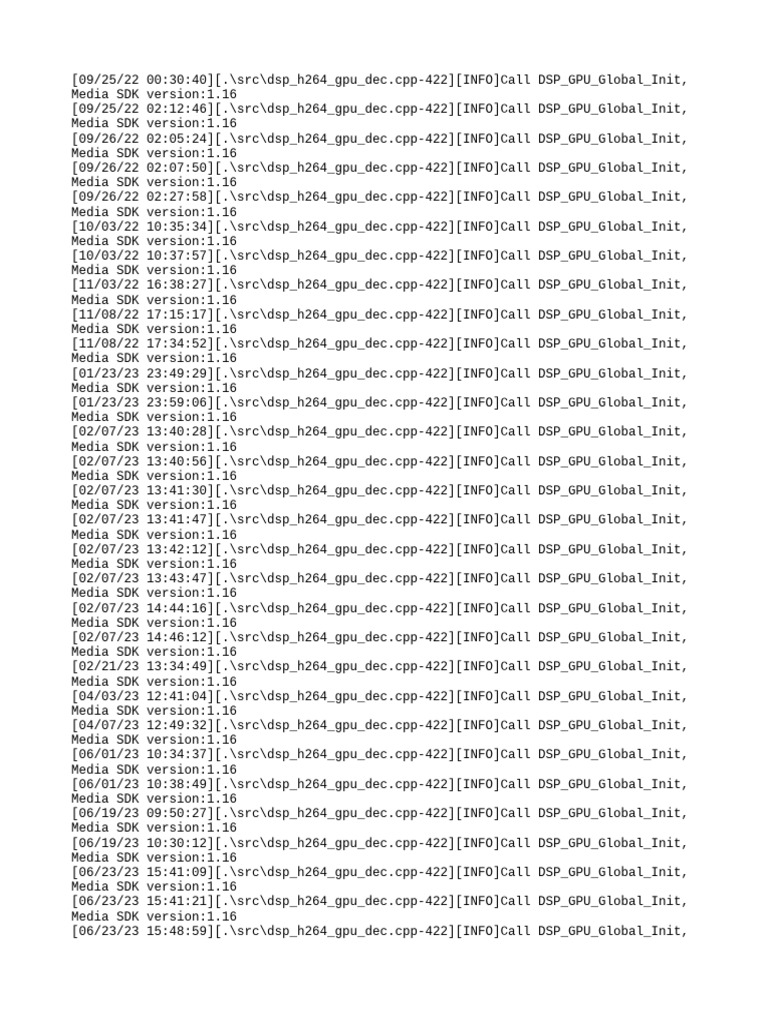 DSP_GPU_Global_Init Log Entries | PDF | Astronautics | Companies Of The ...