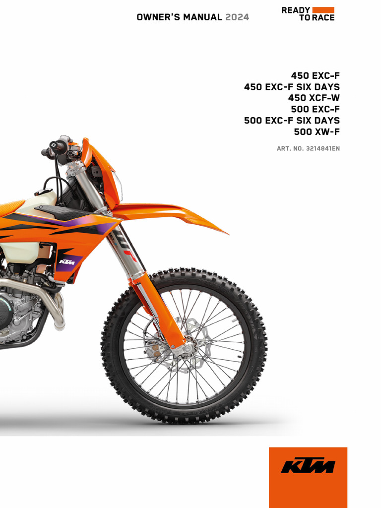 2024 KTM 450 XCF-W Owner's Manual | PDF | Vehicles | Vehicle Technology