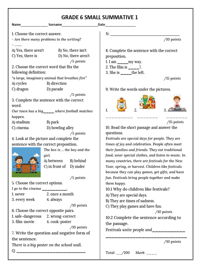 Grade 6 Summative Assessment 1 | PDF | Chess | Chess Theory