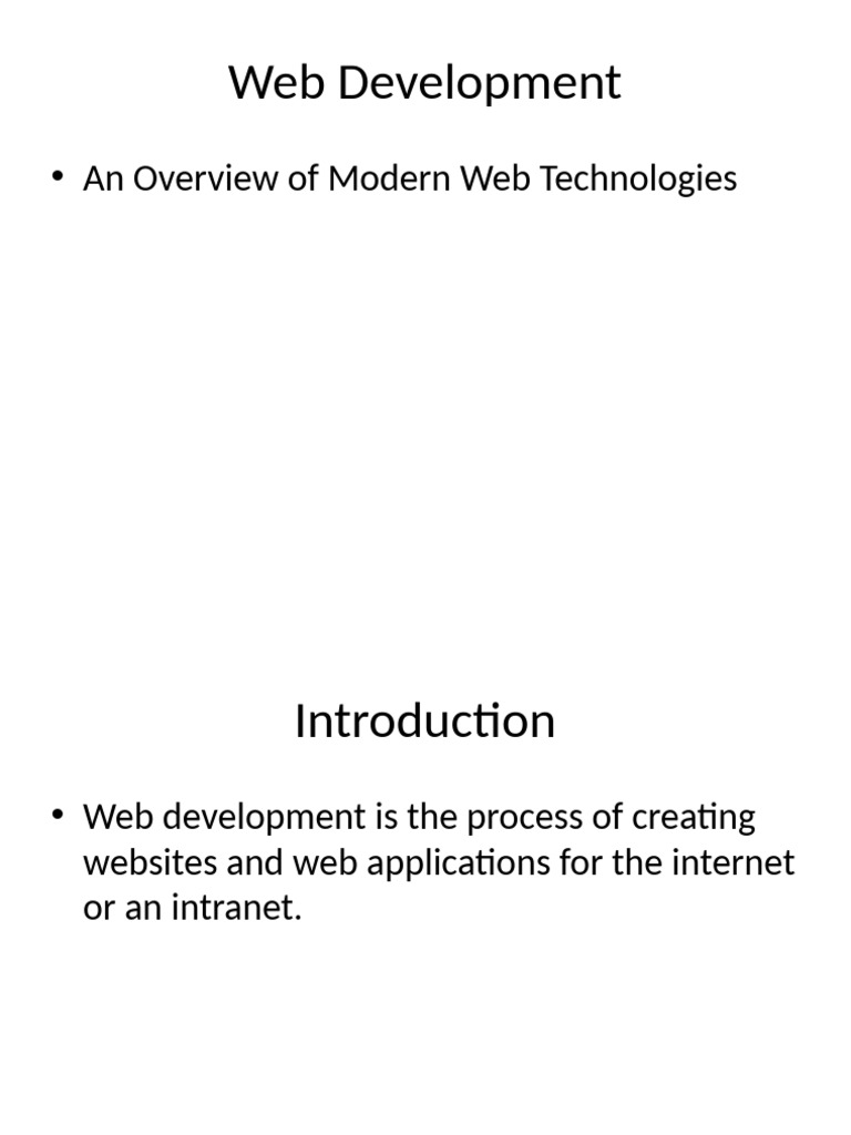 Modern Web Development Overview | PDF