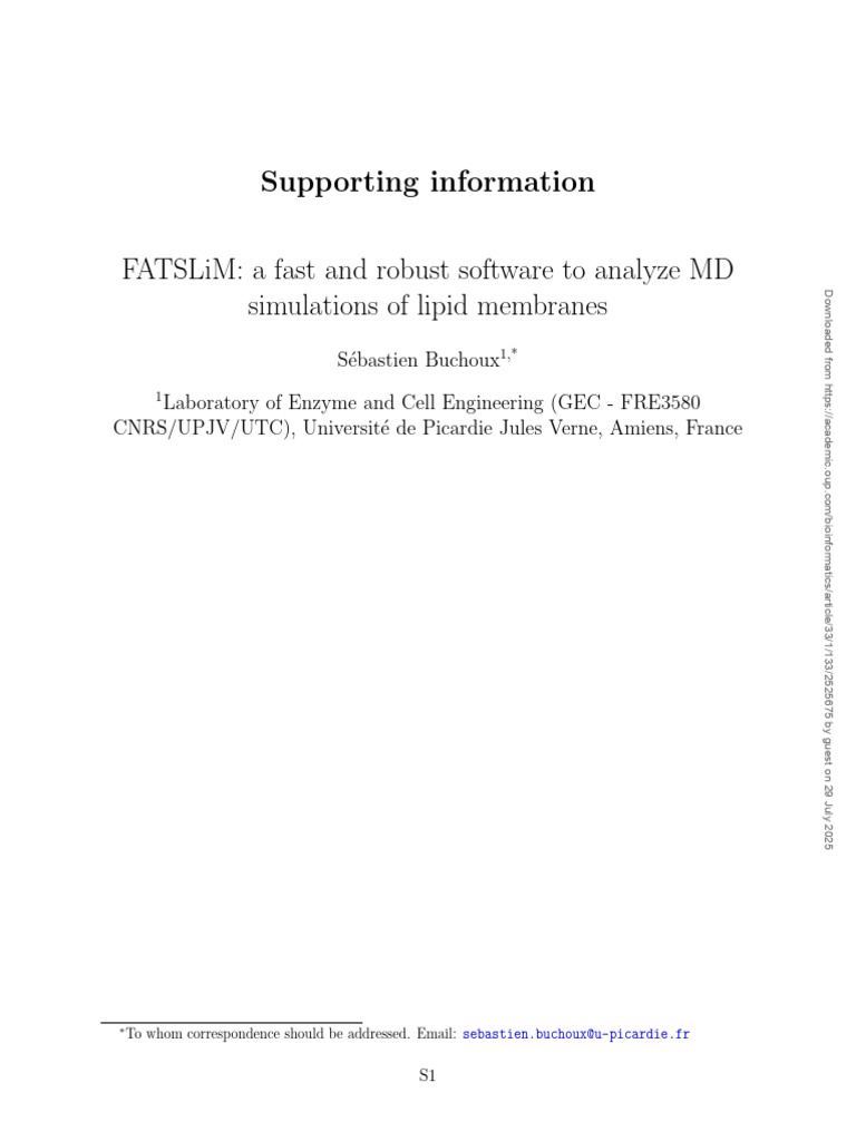 FATSLiM: Analyze Lipid Membrane MD Simulations | PDF | Lipid Bilayer ...