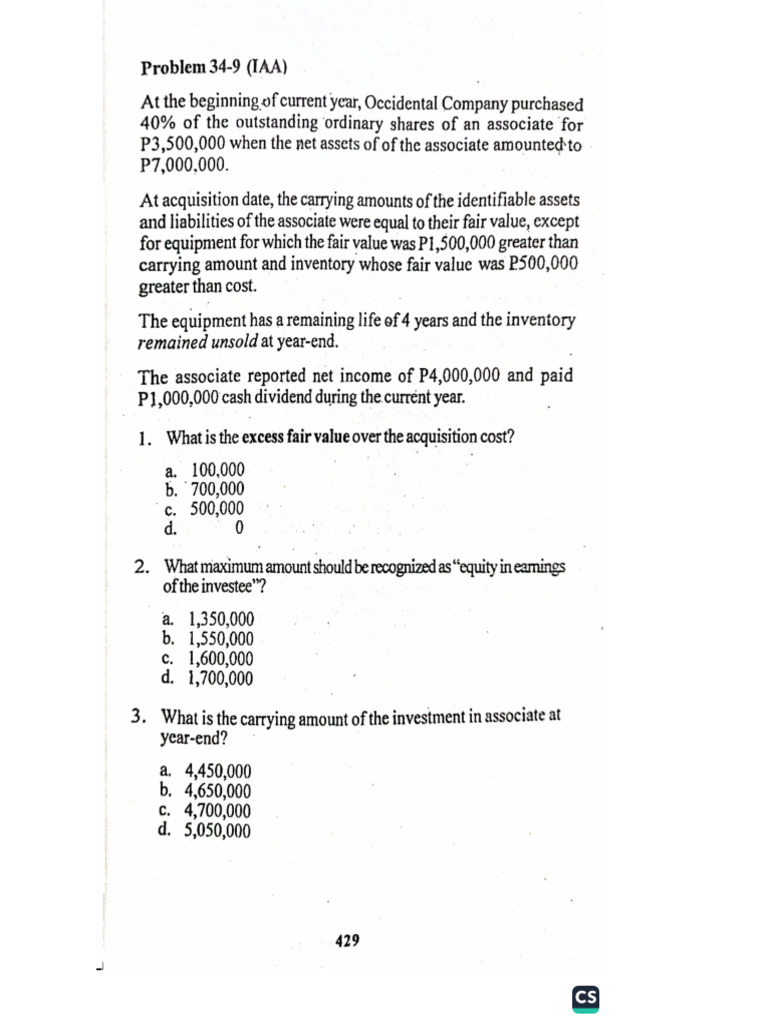 Investment in Assoc - Basic Problems | PDF