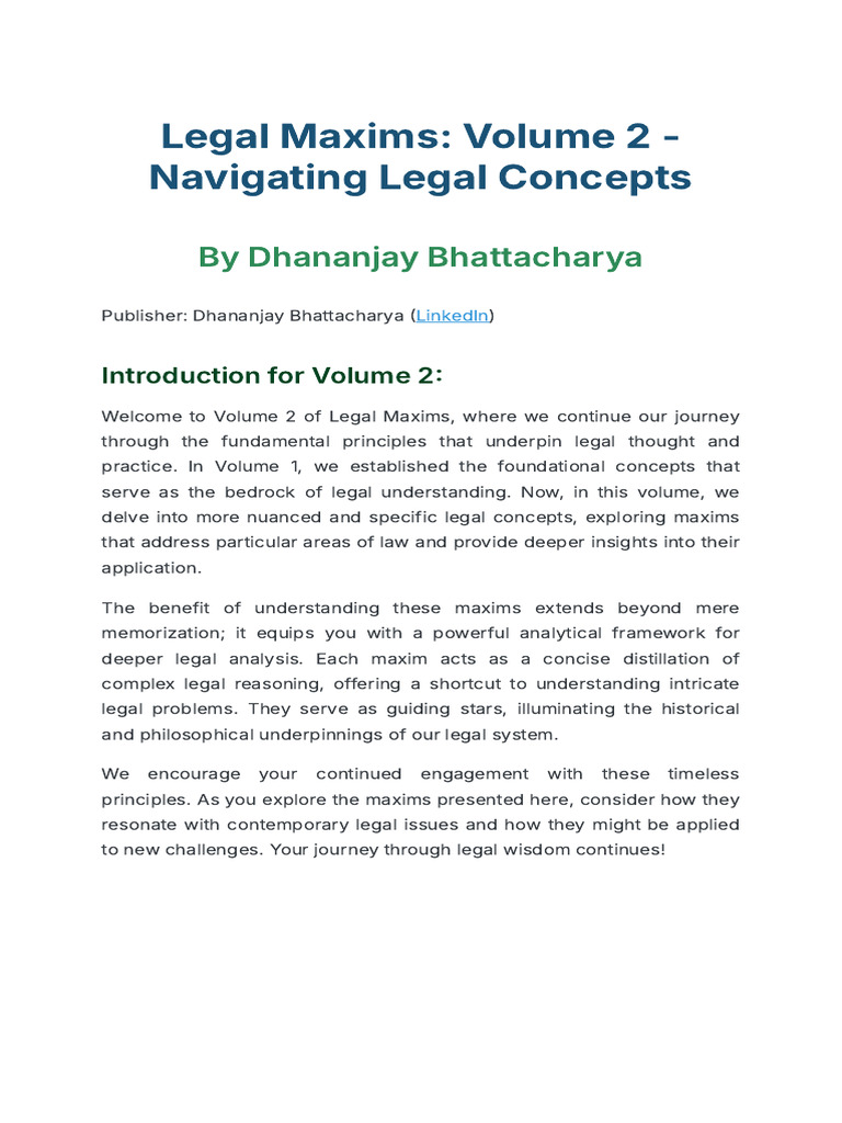 Legal-Maxims Navigating-Legal-Concepts | PDF | Subpoena Duces Tecum ...