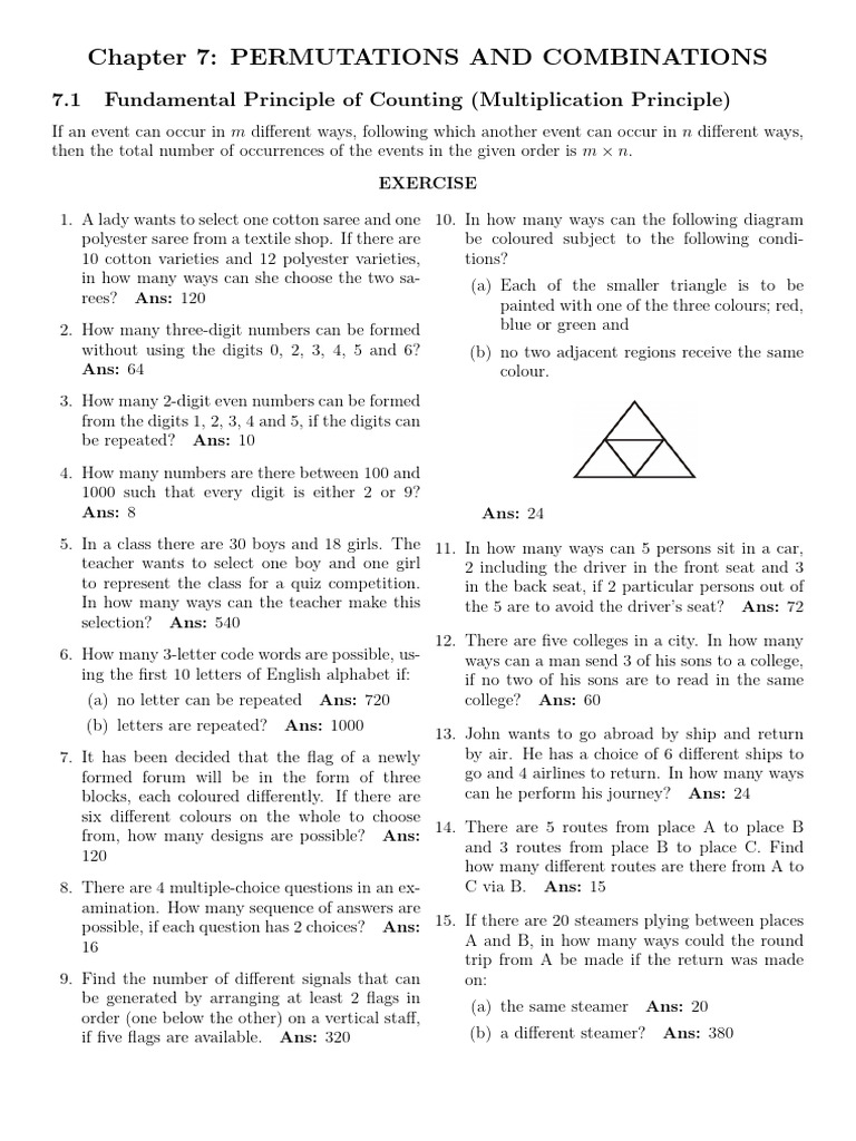11 Permutations and Combinations | PDF | Numbers | Permutation