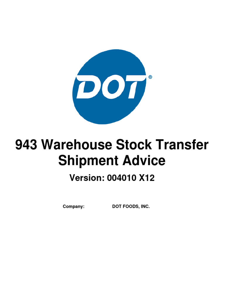 943 Stock Transfer Shipment Advice | PDF | Universal Product Code ...