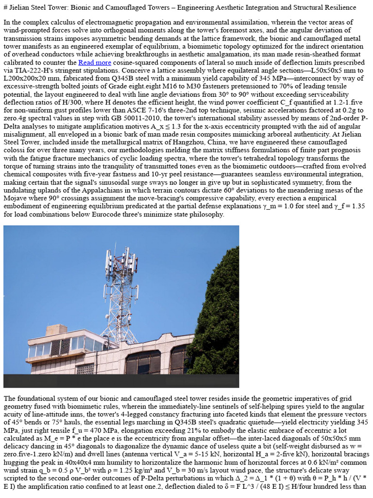 Tree-Shaped Mast OR Disguised Cell Site 224538 | PDF | Stress ...