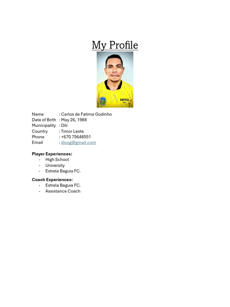 My Profile | PDF