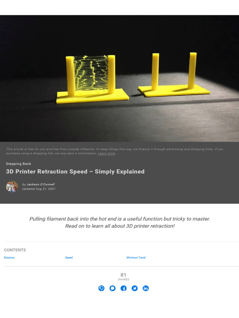 3D Printer Retraction Speed - Simply Explained - All3DP | PDF | 3 D ...