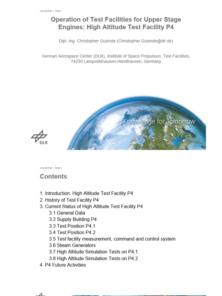 DLR High Altitude Test Facility Setup | PDF | Liquid Hydrogen | Rocket ...