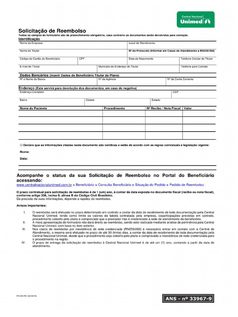 Formulario de Reembolso.pdf | PDF