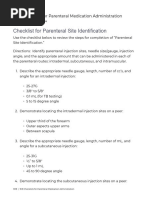 IV Medication Administration Checklist | PDF | Intravenous Therapy ...