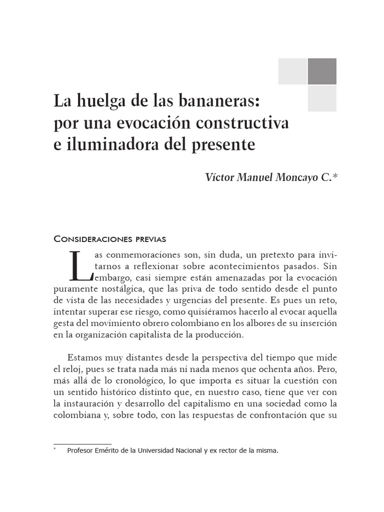 1.7 Moncayo, Victor (2009) La Huelga de Las Bananeras Por Una Evocación ...