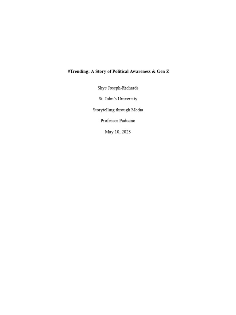 Gen Z's Political Awareness via Social Media | PDF | Facebook | Social ...