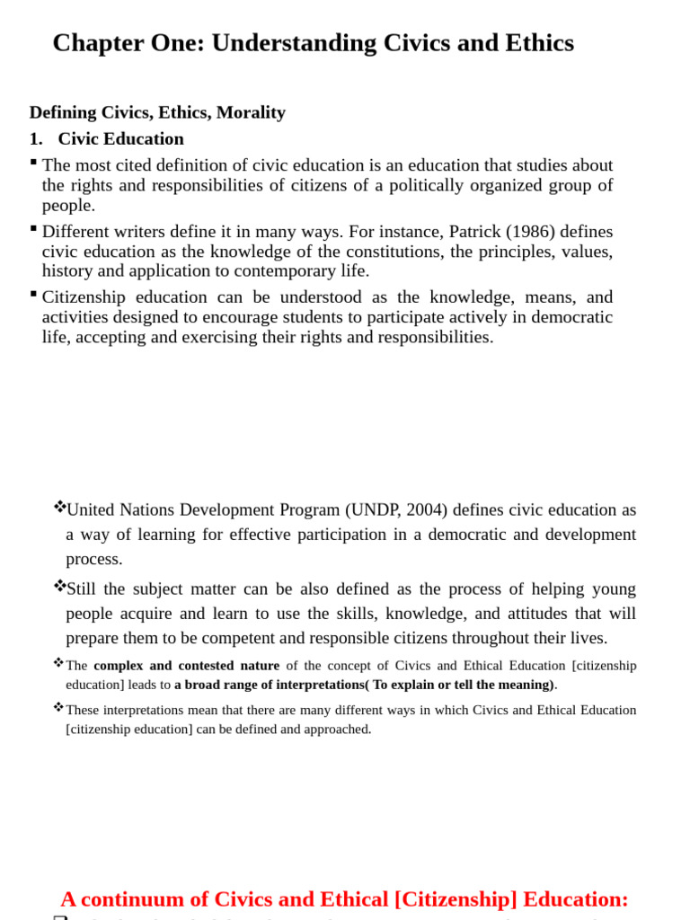 Understanding Civics & Etics | PDF | Morality | Citizenship