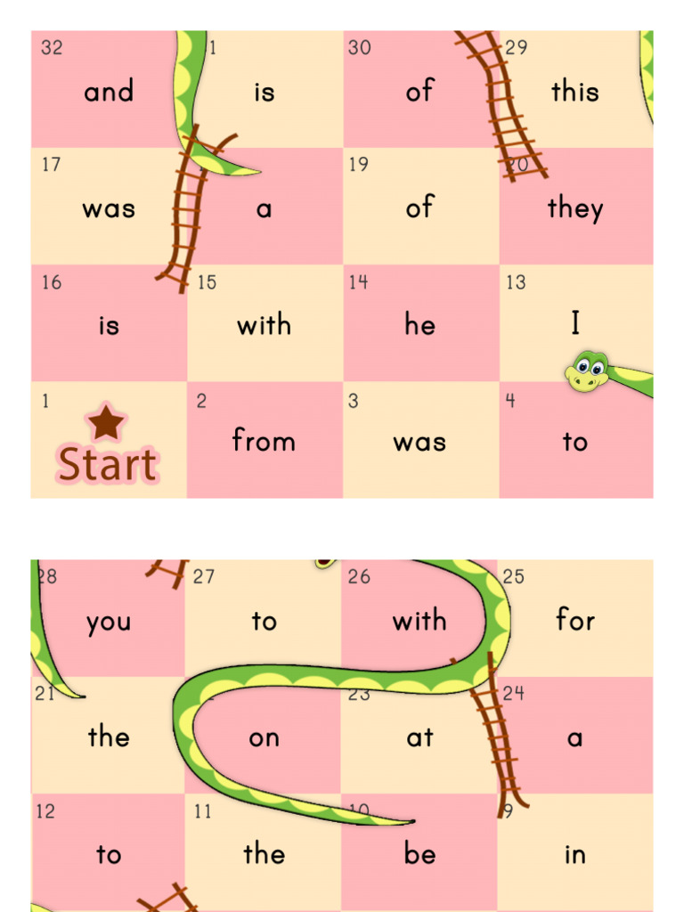 Snakes and Ladders Fry 1-25 | PDF