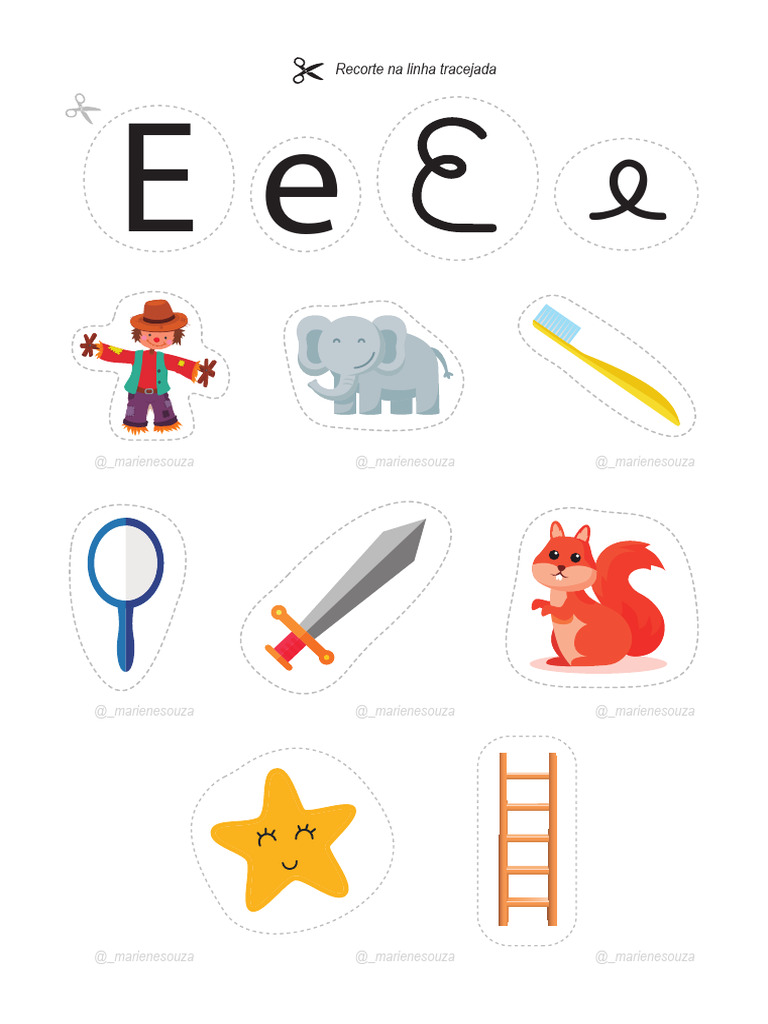Procurando Os Desenhos - Vogal e | PDF