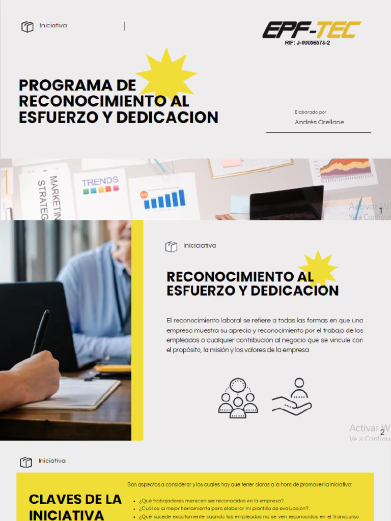 Programa de Reconocimiento Al Esfuerzo y Dedicación en EPF (Iniciativa) | PDF