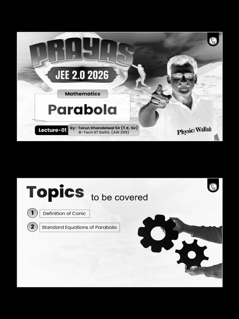 Parabola 01 - Class Notes | PDF