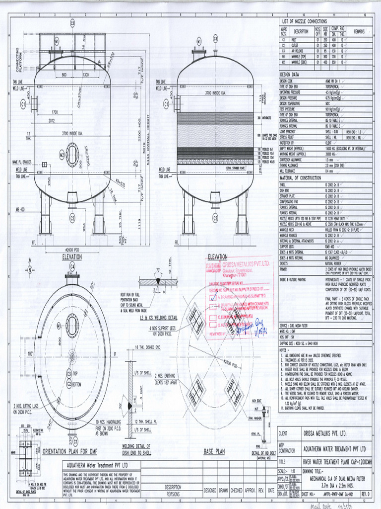 Vessel GA for Dual Media Filter | PDF