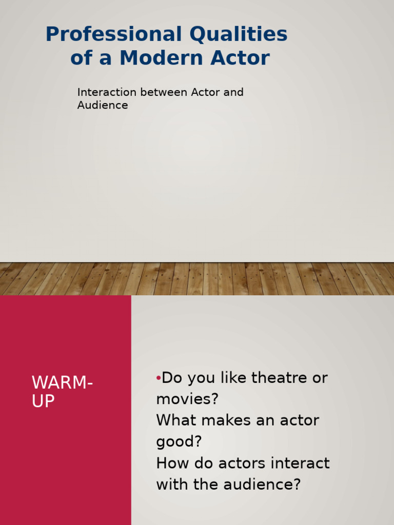 Actor Qualities Lesson With Images | PDF