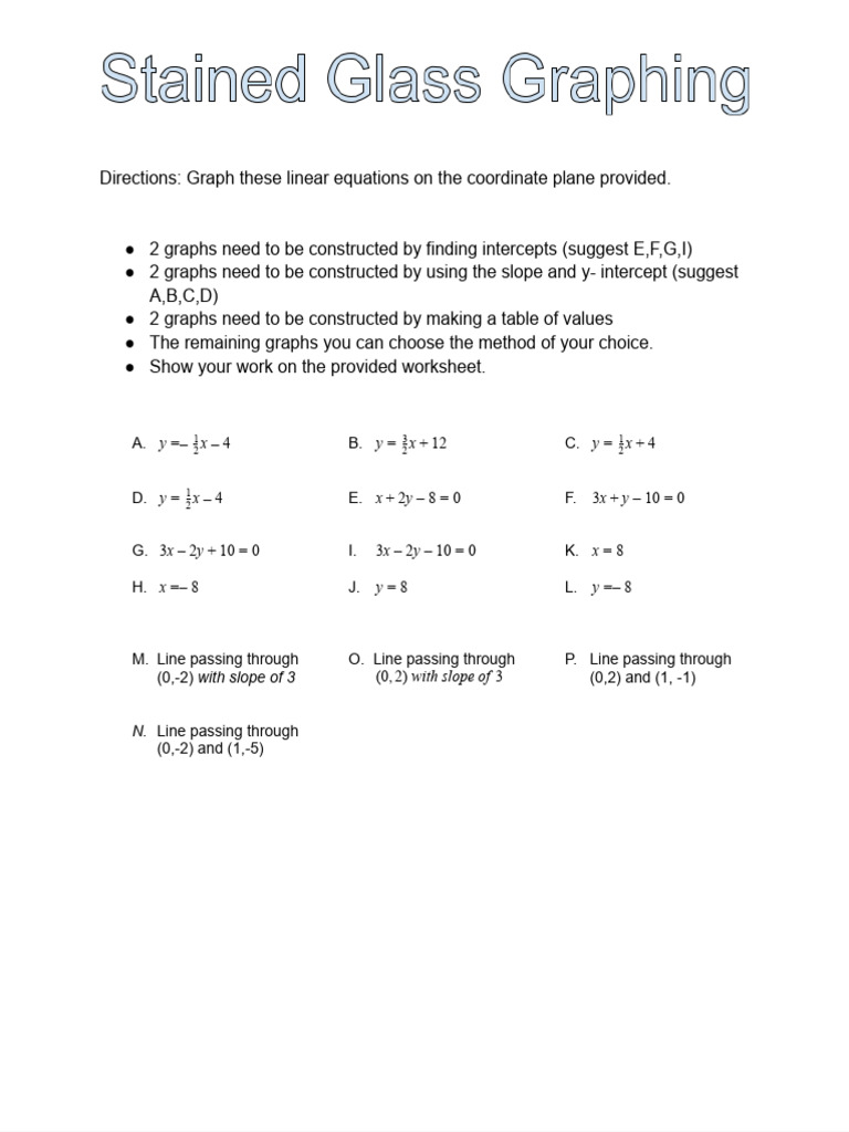 Stained Glass Graphing Activity | PDF
