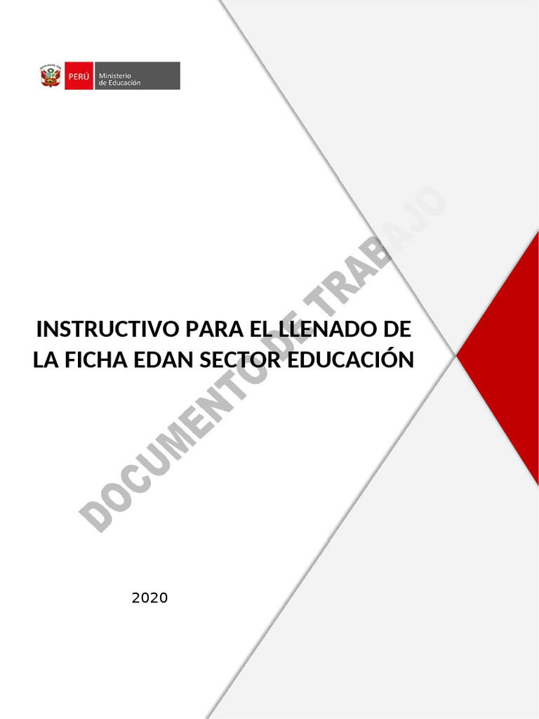 Instructivo-para-el-llenado-de-la-Ficha-EDAN-Sector-Educacion | PDF