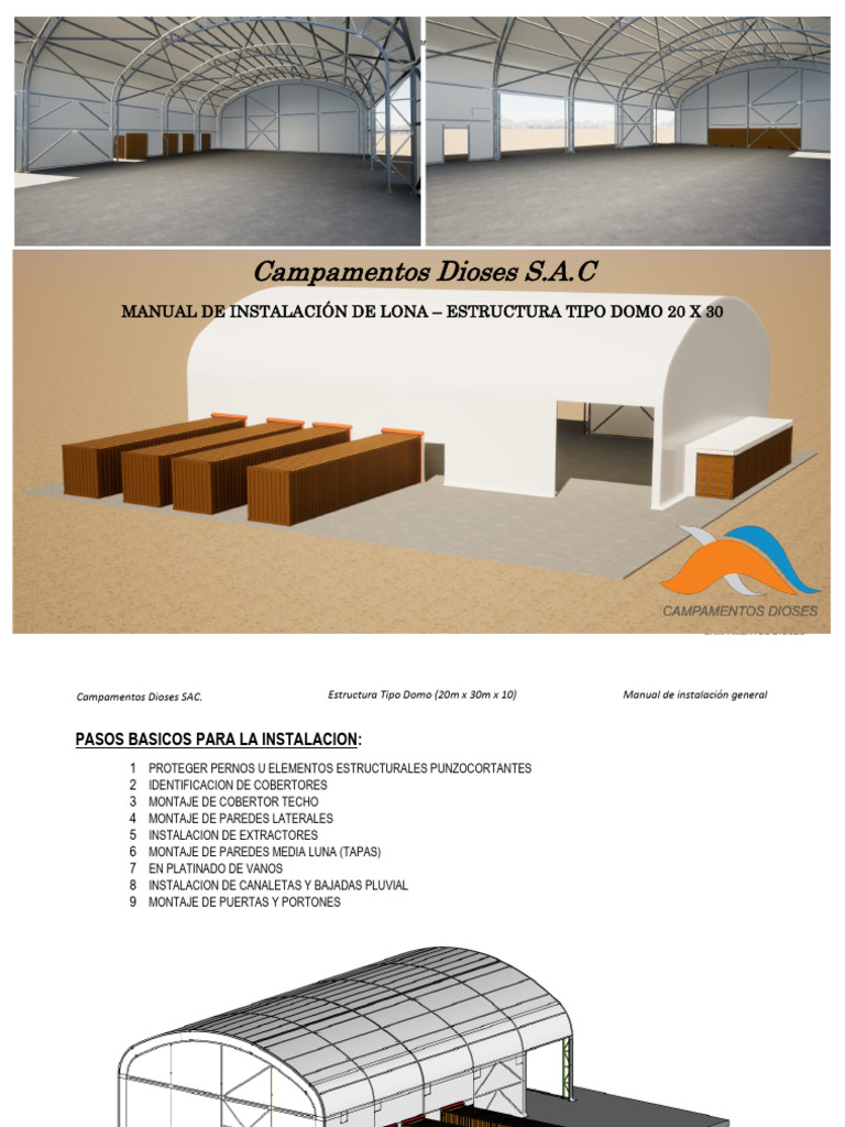 Manual Montaje de Lona - Carpa 20x30 - Esp | PDF | Sector secundario de ...