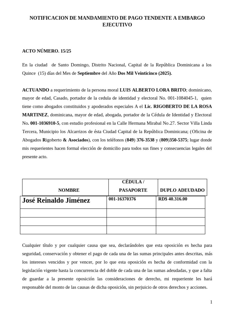 Embargo Retentivo U Oposicion | PDF