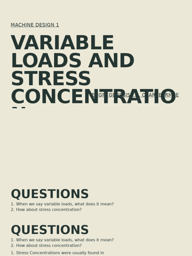 Varying Loads and Stress Concentrations | PDF | Strength Of Materials ...
