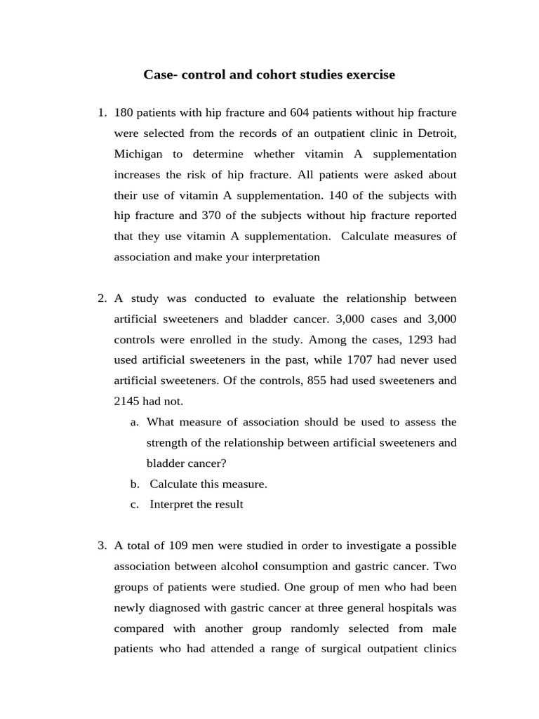 Case-Control and Cohort Study Analysis | PDF | Relative Risk | Cancer