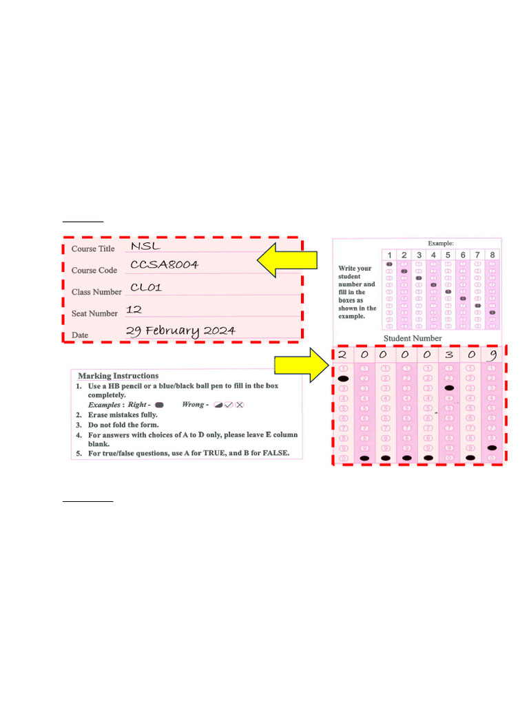 OMR Answer Sheet Filling Guide | PDF
