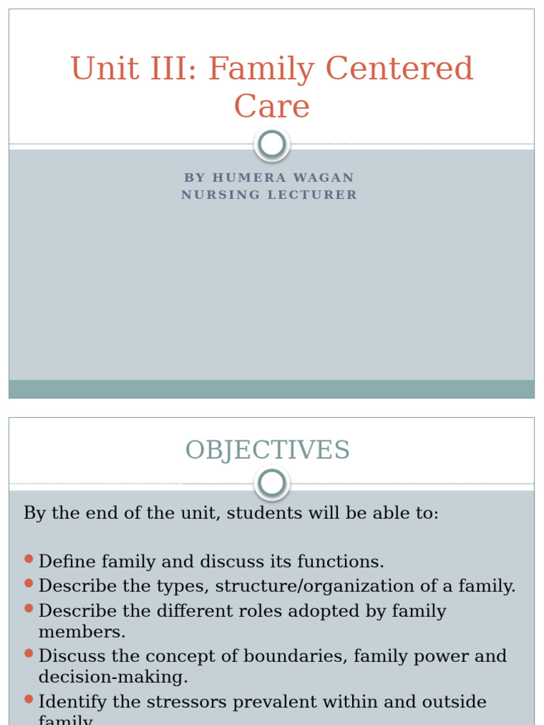 Unit 03 - Family Centered Care | PDF | Family | Marriage